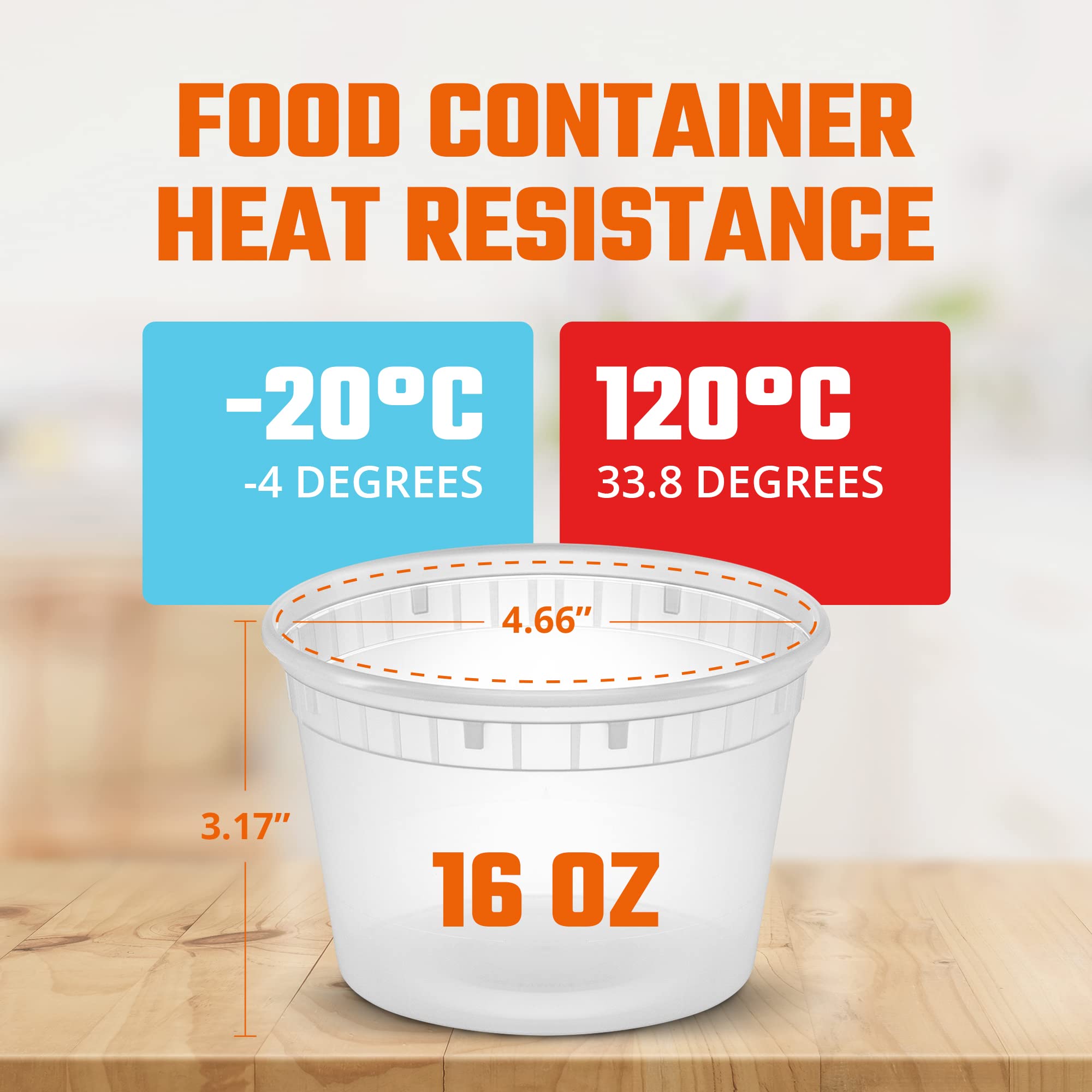 SQUATZ 100 Microwavable Food Container - 16oz Translucent Meal Box Storage with Lids, Ideal for Storing Soups, Condiments, Sauces, Dressing, Salads, Fruit, Baby Food, Healthy Snacks, and Leftovers