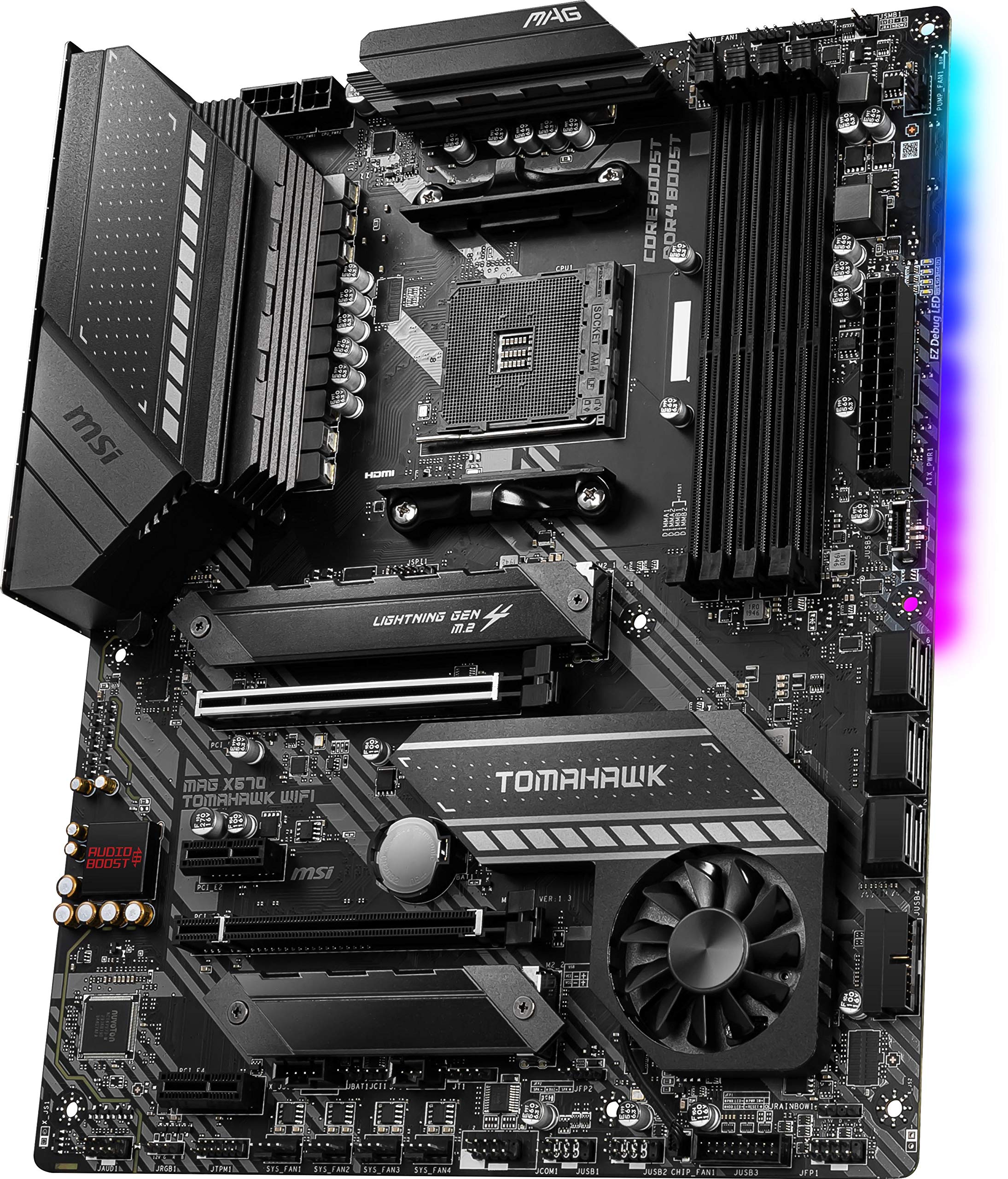 MSI MAG X570 TOMAHAWK WIFI Motherboard (AMD AM4, DDR4, PCIe 4.0, SATA 6Gb/s, M.2, USB 3.2 Gen 2, AC Wi-Fi 6, HDMI, ATX)