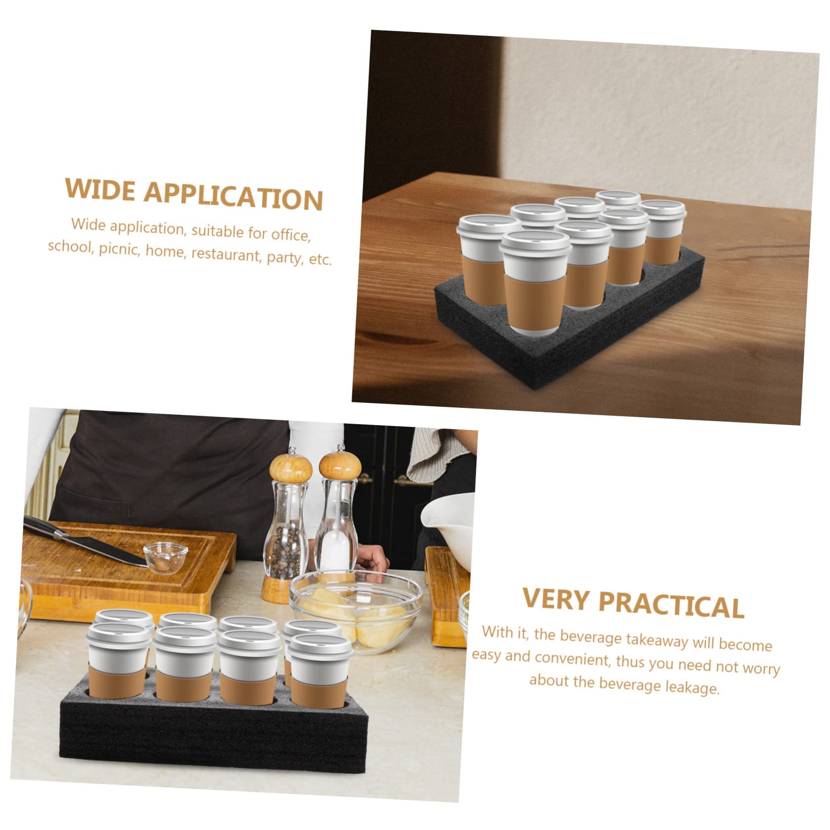 Mobestech Milk Tea Cup Holder Car Table Tray Beverage Takeout Accessory Foam Cup Holder Bike Stand Foam Drink Carrier Holder Trays Outdoor Trash Can Bracket Clip Travel Drinks Pearl Cotton