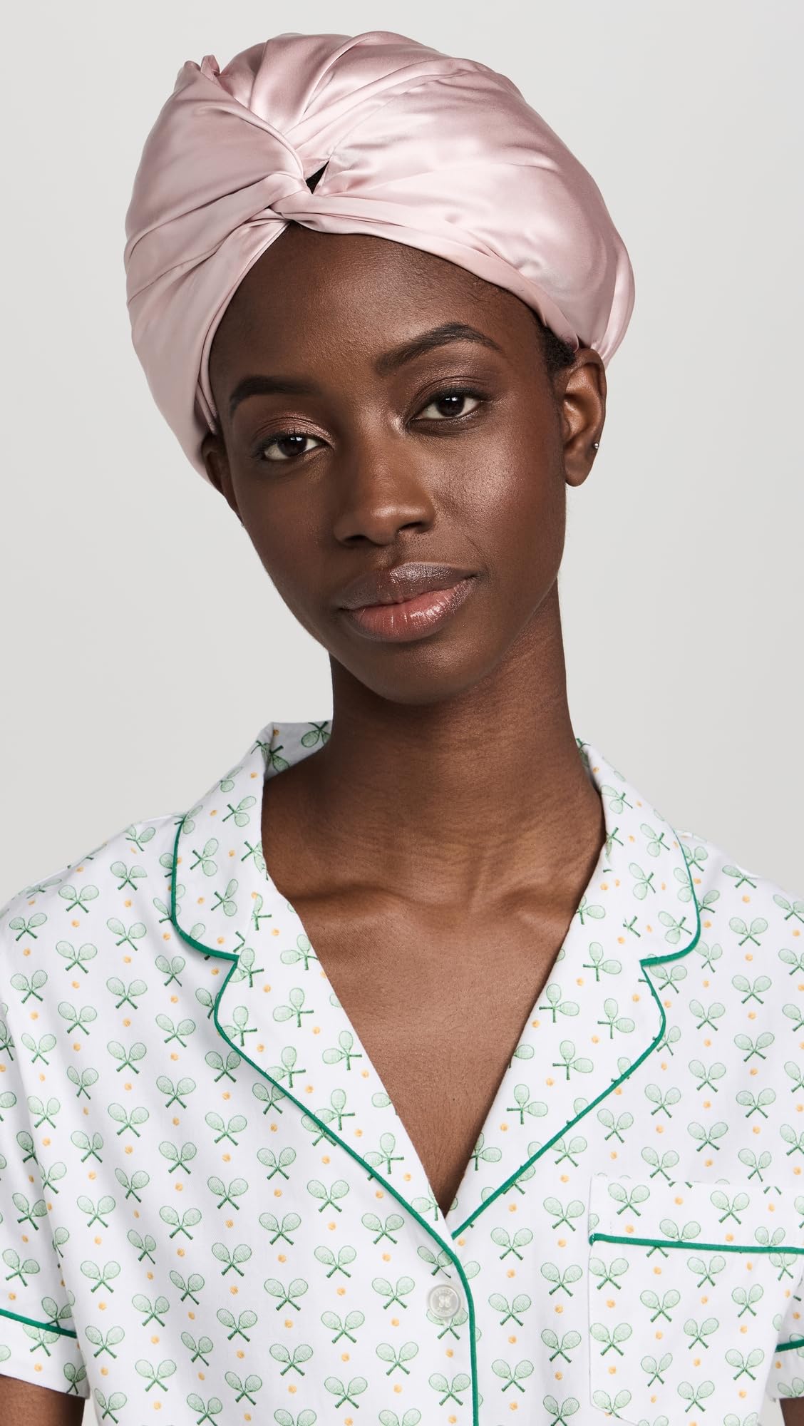Slip Silk Turban in Pink, One Size (21β- 28β) - Double-Lined Pure Mulberry Silk 22 Momme Hair Turban - Hair-Friendly, Lightweight and Multipurpose Head Wrap + Sleeping Cap for Curly + Thick Hair Types