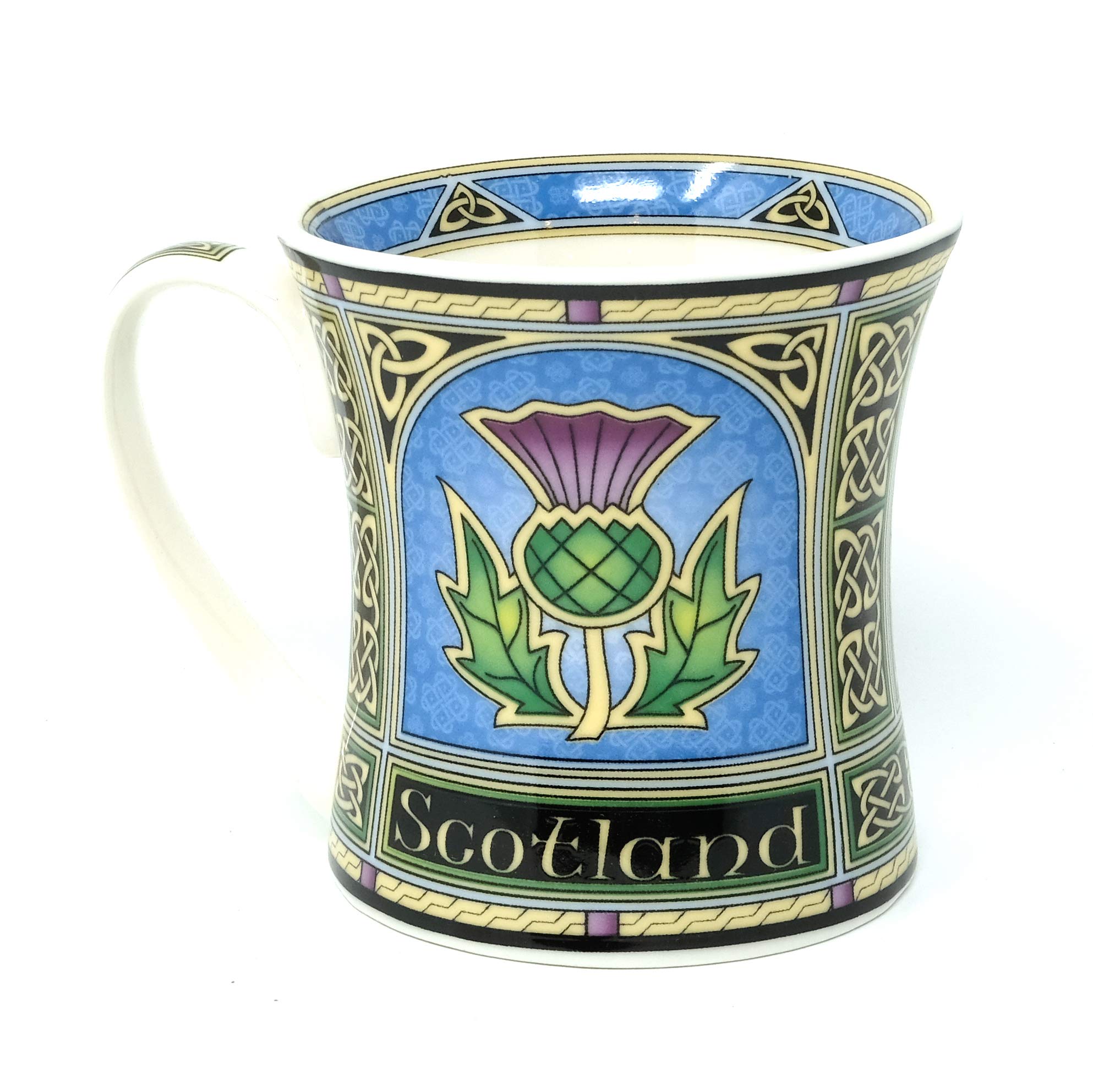 Royal Tara Set of 2 Scotland Mug with Thistle New Bone China Scottish Porcelain Cup 325ml11fl oz, Blue