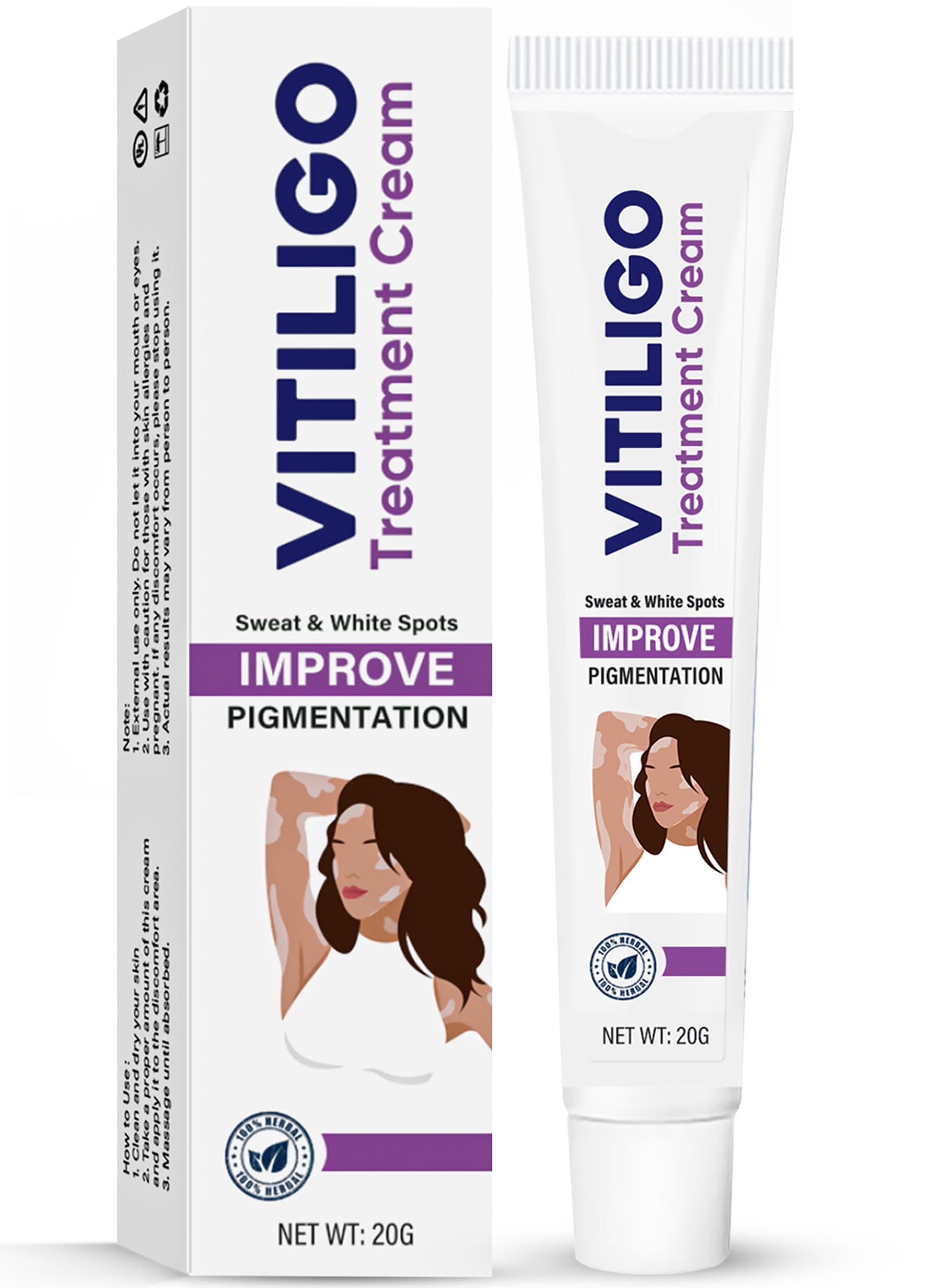 Xshows Vitiligo Cream, Vitiligo Treatment for Reduce White Spots and Improve Skin Pigmentation (Packaging May Vary)