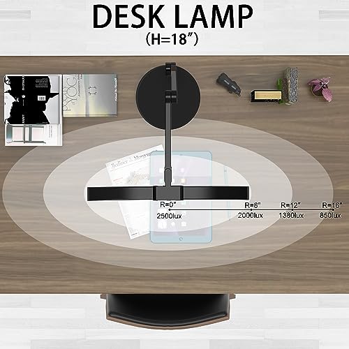 Omorepa Led Desk Lamp for Home Office, Architect Curved Desk Lamp with Base Bright 1000LM Adjustable Desk Light Dimmable Touch Tall Table Light with 3 Rotatable Joints for Computer Workbench