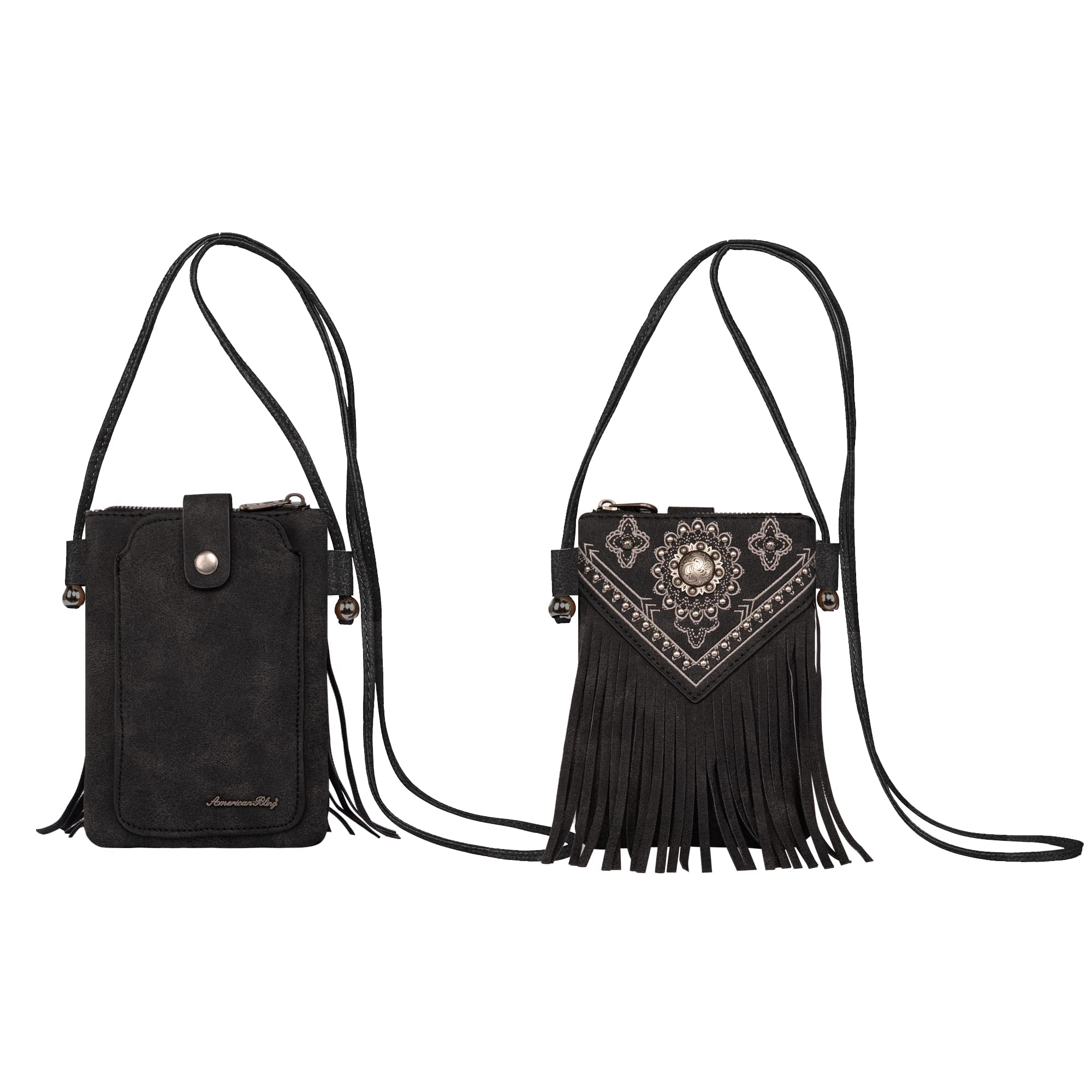 Montana West Real Leather Cell Phone Pouch Crossbody Purse for iPhone/Samsung All Models Phones Phone Cases RLP-2004GY