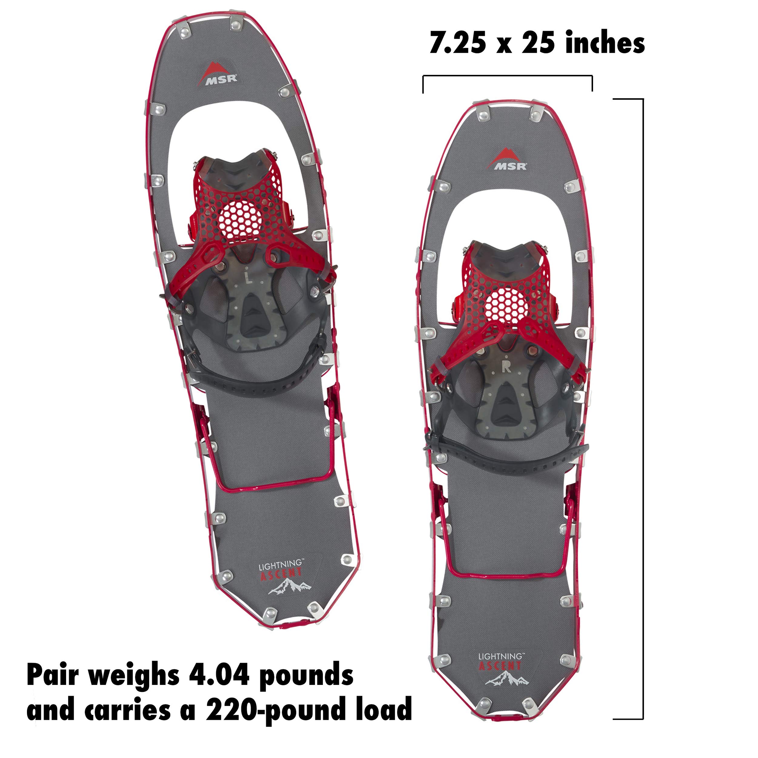 MSR Lightning Ascent Women's Backcountry & Mountaineering Snowshoes with Paragon Bindings, 25 Inch Pair, Gunmetal