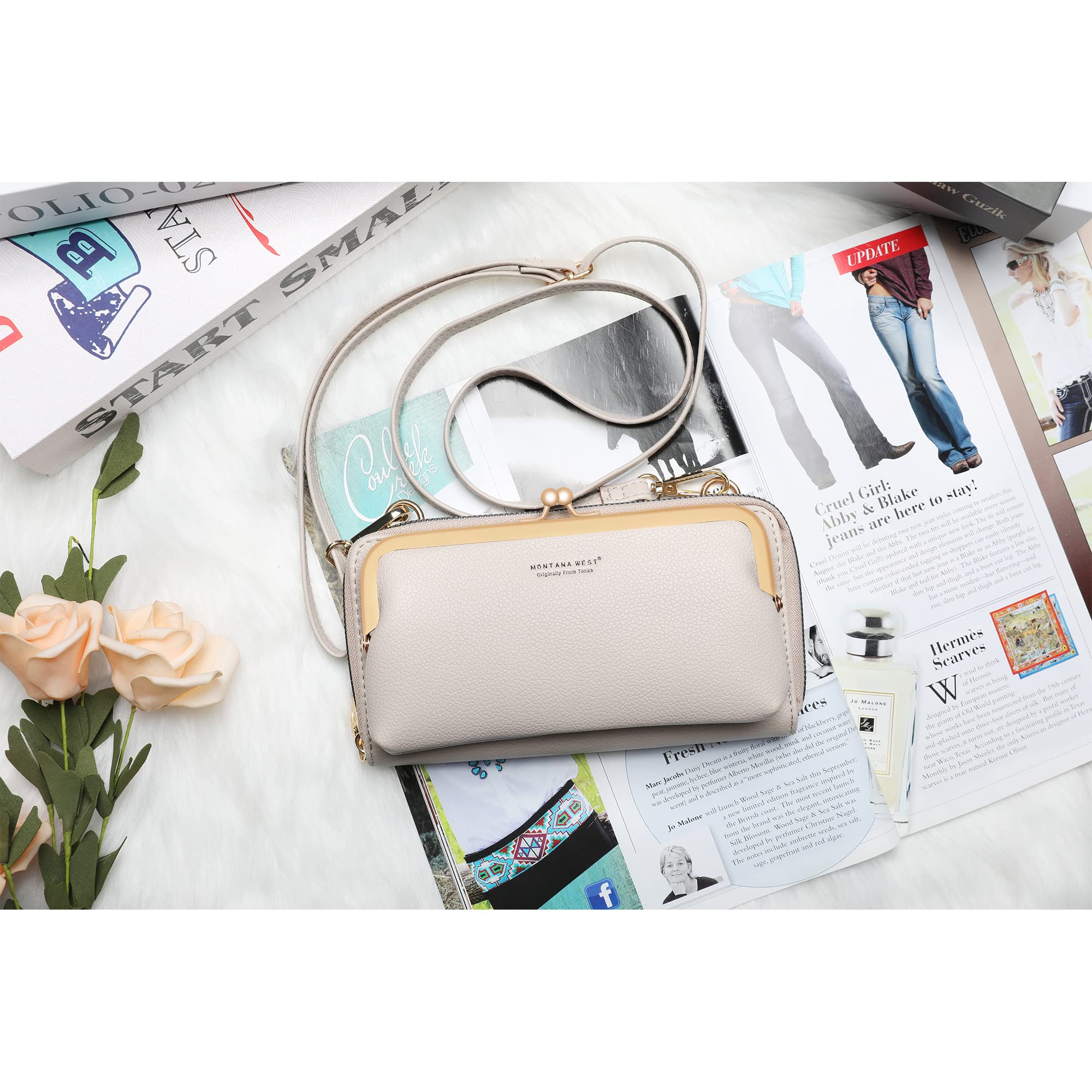 Montana West Crossbody Cell Phone Purse for Women Western Style Cellphone Wallet Bag Travel Size With Strap