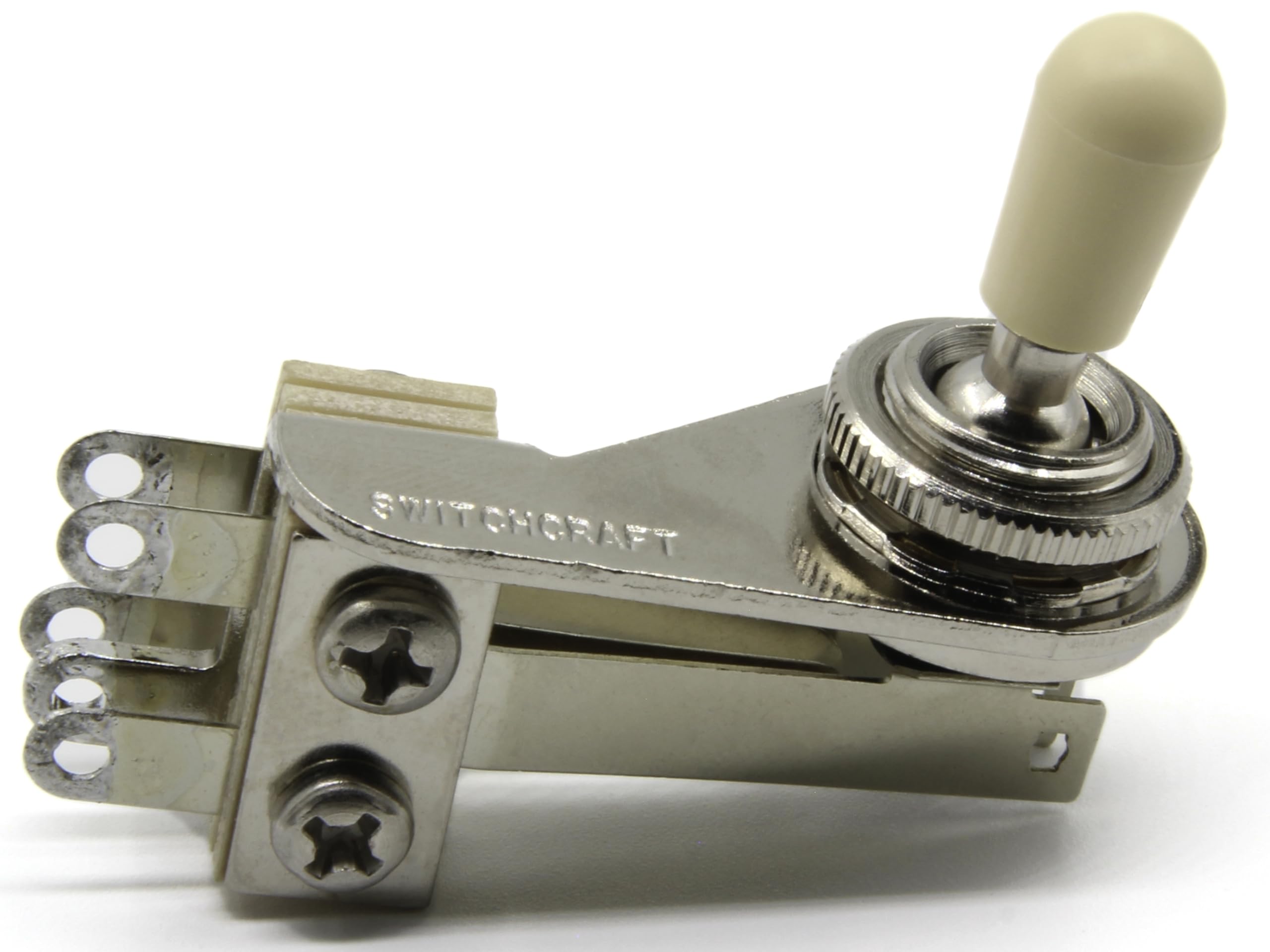 Switchcraft 3-Way Right Angle"L-Type" Toggle Switch w/Genuine Switchcraft Tip - Black, White, Cream or Amber - for Electric Guitar (Cream Tip)