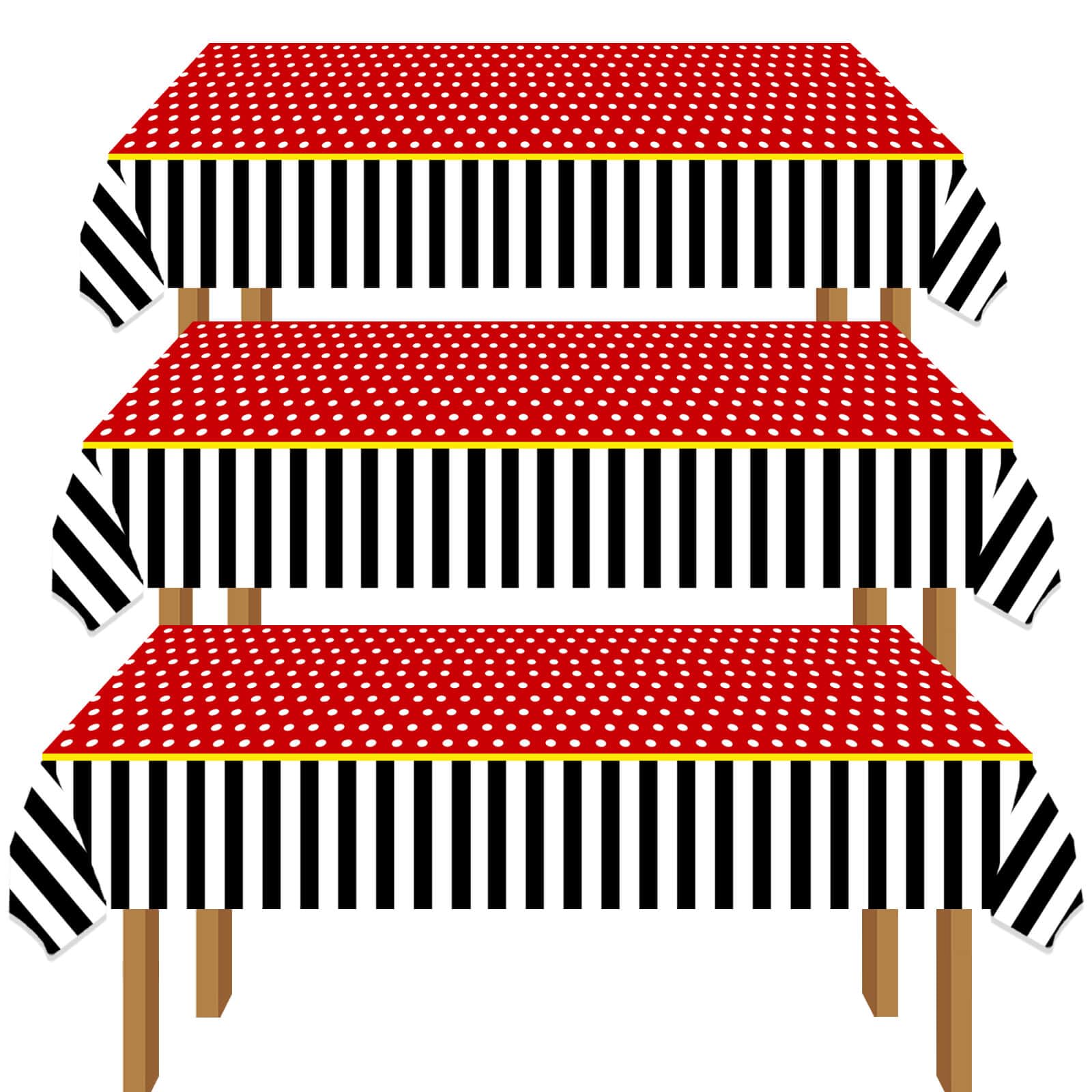 XXDecor 3pcs Red Cartoon Mouse Tablecloths Disposable Plastic Table Cover for Mouse Theme Baby Shower Girls 1st 2nd 3rd 4th 5th 6th Birthday Party Decorations 51.2"" x 86.6"", Mickyyy-001pc