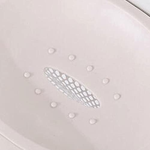 PLMM soap Box, Creative Sucker Wall Drain Water Net Pocket Soap Dish Storage Holder Soapbox Plate Tray Drain Bathroom Kitchen Tools (Color : Beige)