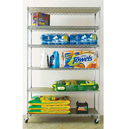 Member's Mark 6-Tier NSF Steel Wire Shelving, 47.5"x18"x 72"