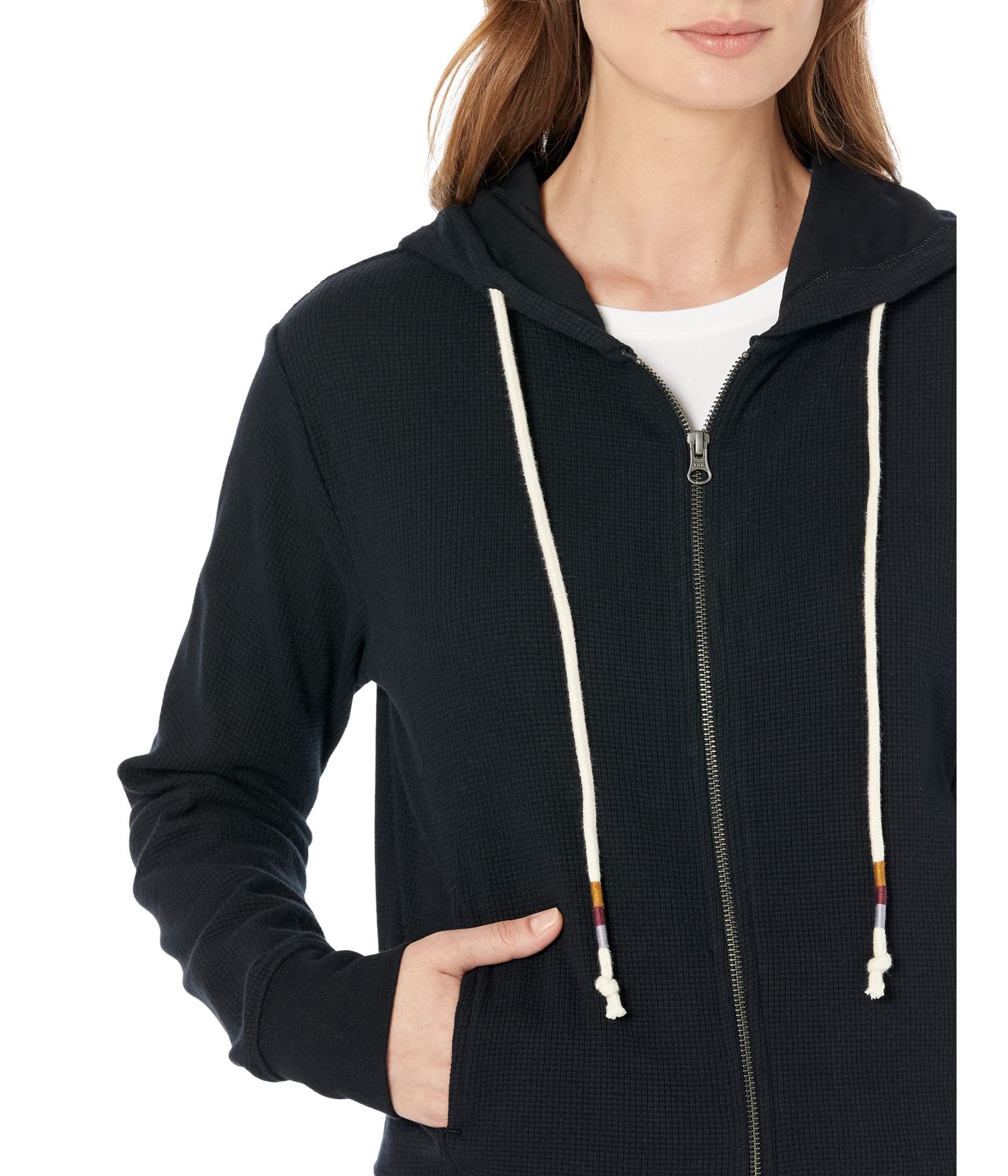 Pact Thermal Waffle Zip Hoodie Black LG