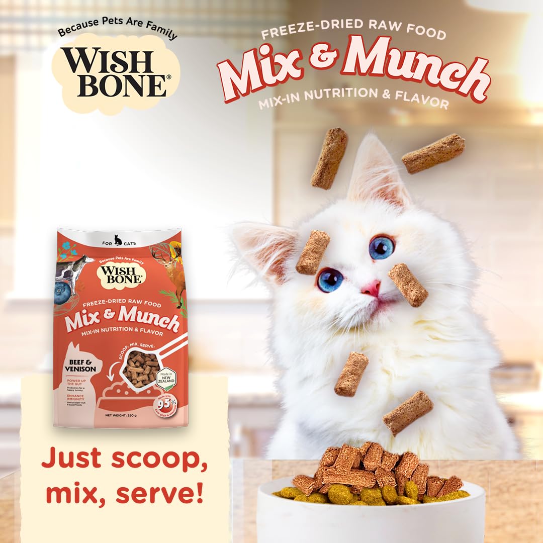 Wishbone Mix & Munch Raw Freeze-Dried Grain-Free Beef and Venison for Cats