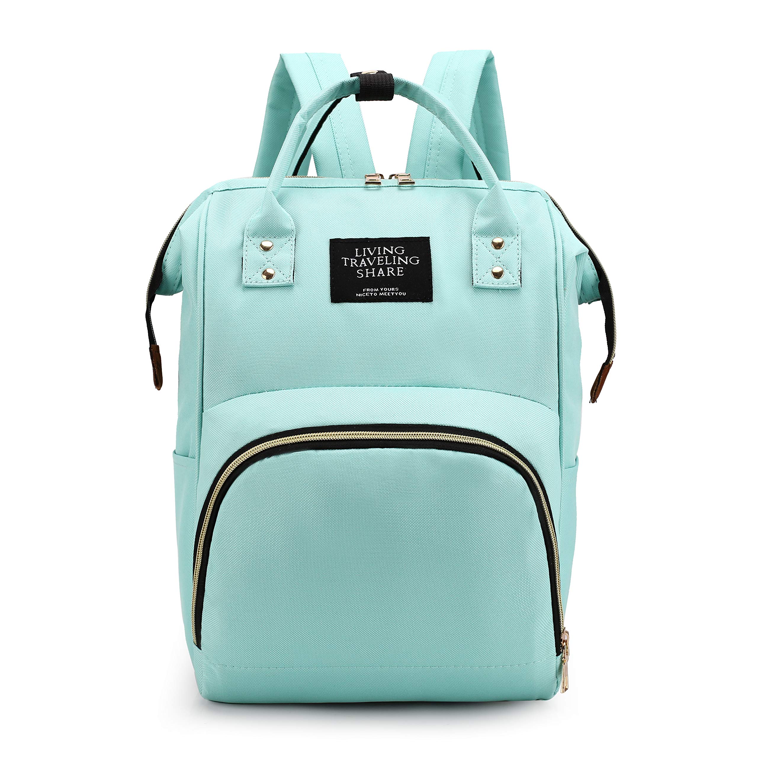 MLBCARE baby bag back pack large-capacity multi-functional fashionable shoulders diaper backpack mother's portable baby care bag Separate storage (Light blue)