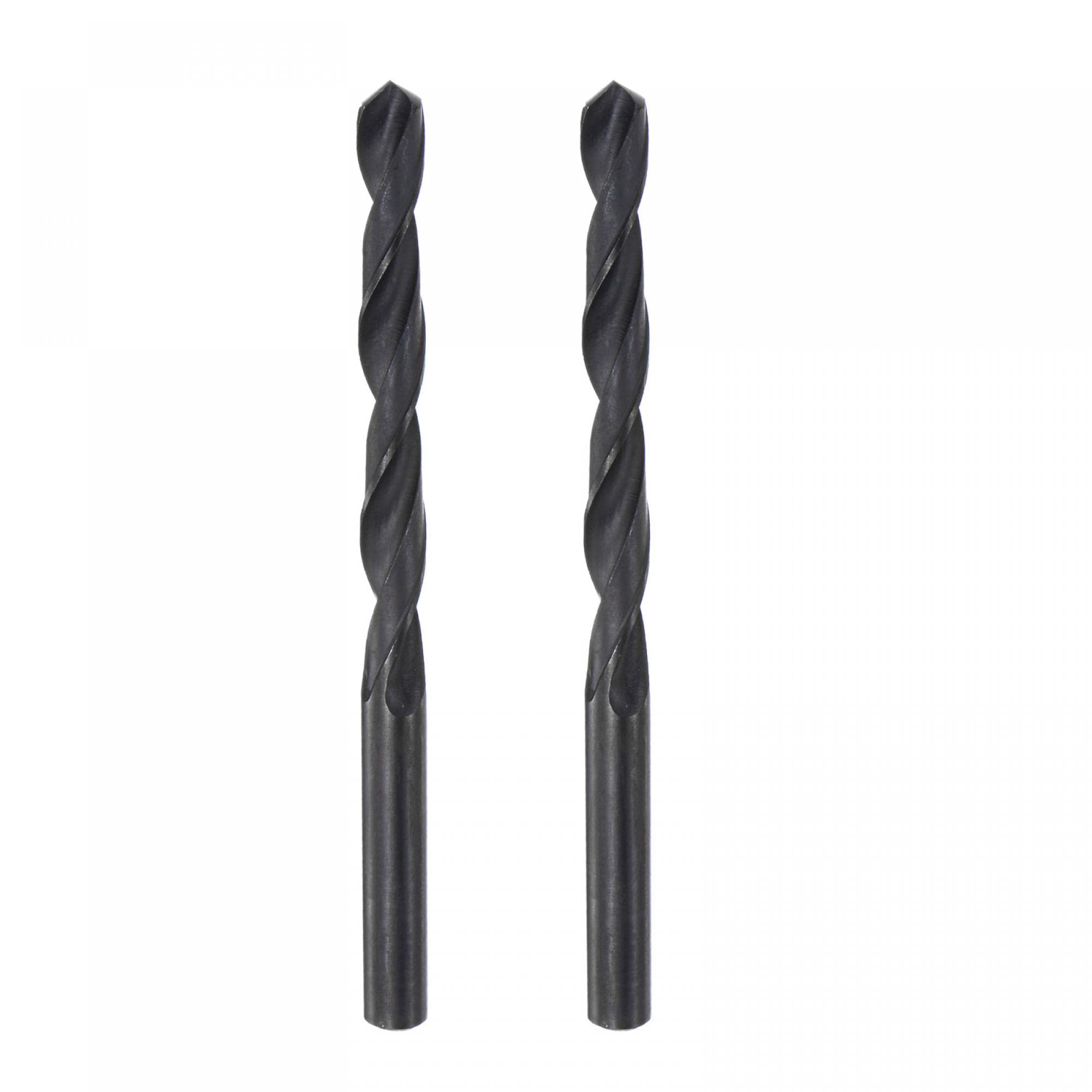 uxcell 6542 High Speed Steel Straight Shank Twist Jobber Drill Bit, Fully Ground Black Oxide Drill Bits 7.9mm Drill Diameter 117mm Total Length 2 Pcs