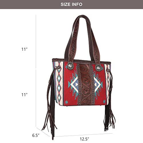 Montana West Western Tote Bag for Women Aztec Tapestry Tooled Collection Concealed Carry Handbag MW1211G-8317CF