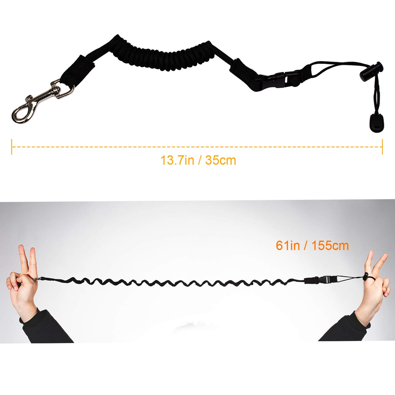 Overmont 2 Pack Kayak Lanyard Leash Kayaking Fishing Stretchable Paddle Lanyard for SUP Kayak Paddles Fishing Rod