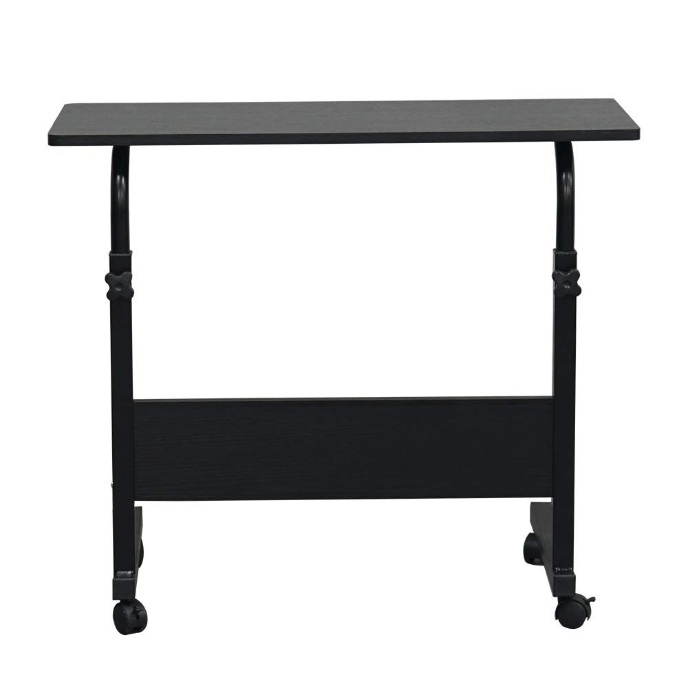 MTFY Sofa Sidle Table with Wheels,Mobile Snack Table for Coffee Tablet,Bed Side Table Laptop Desk Modern Furniture for Home Office (23.62 x 15.75 x 26.77-33.86'')