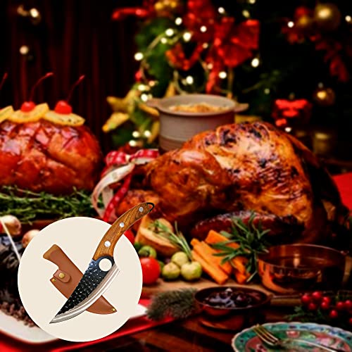 Viking Knife Caveman Ultimo Knife,Cleaver Super Sharp with Sheath Steel Butcher for Meat,Handmade Japanese Chef Knife, Forged Meat Cleaver knife,Camping, BBQ Chef knife