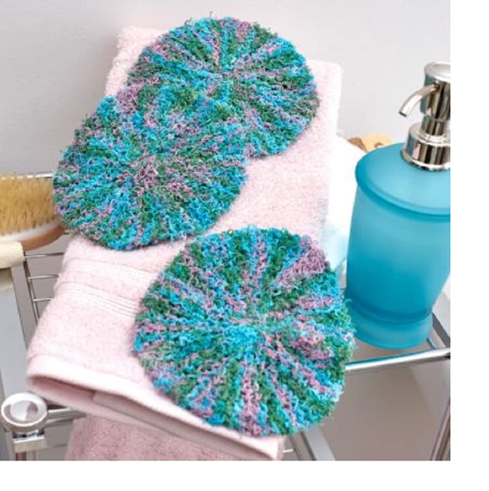 Red Heart Yarn Red Heart Scrubby Cotton Yarn - Paradise Print - 3 Pack Bundle with Bella's Crafts Stitch Markers