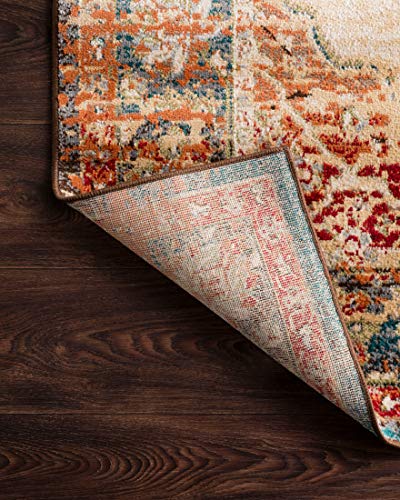 Loloi II Isadora Collection ISA-04 ANT. Ivory/Sunset, Transitional 8'-0" x 10'-0" Area Rug