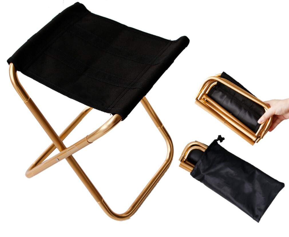 Middle Folding Stool Ultra Light Portable Outdoor Storage Bag Folding Chair Camping Ottoman for Barbecue, Fishing, Garden, Beach, Travel