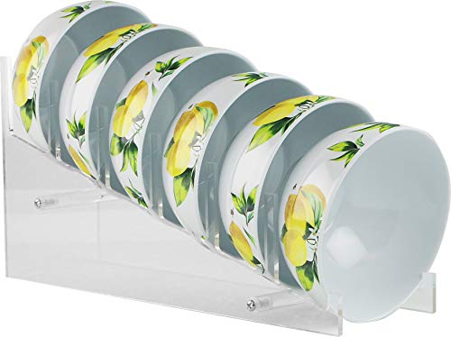 Reston Lloyd Fresh Lemons, 6pc Melamine Cereal/Soup Bowl Set, white, lemon, green, 2 cups