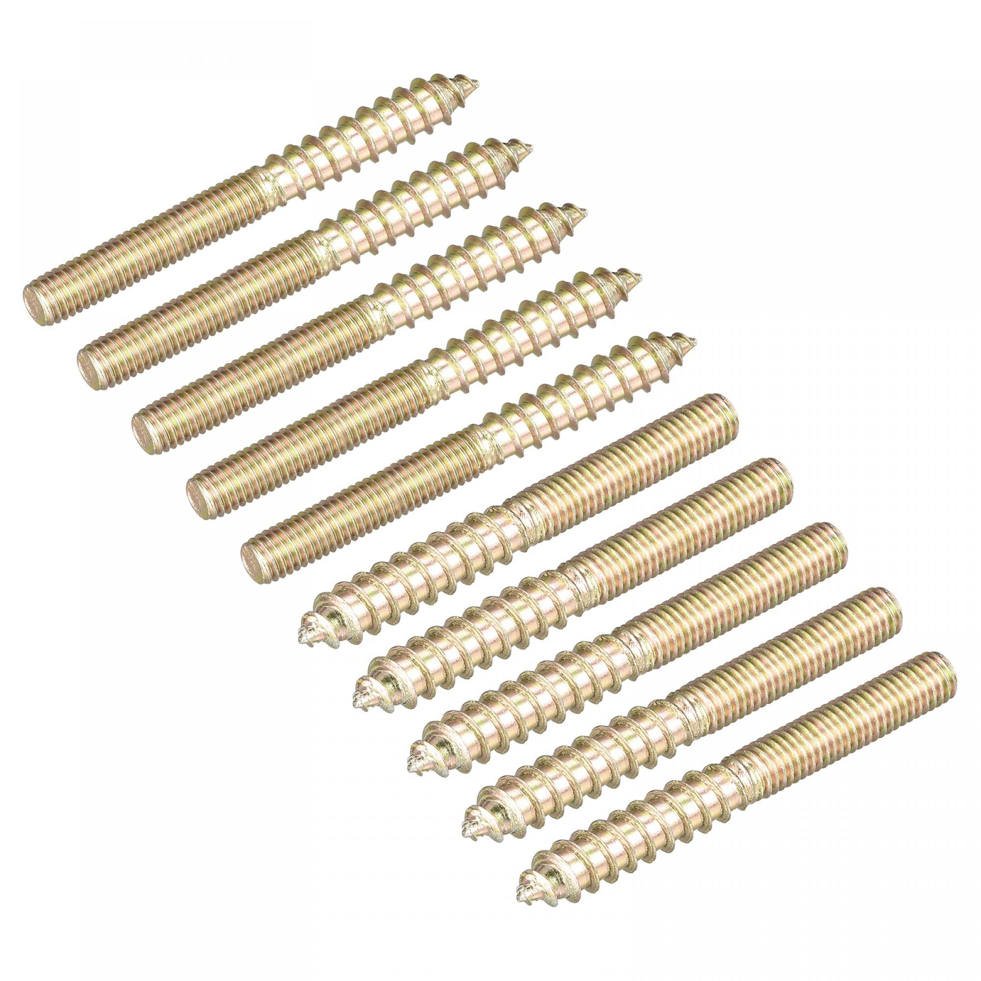 uxcell M5x50mm Hanger Bolts, 20pcs Double Ended Thread Dowel Screws for Wood Furniture