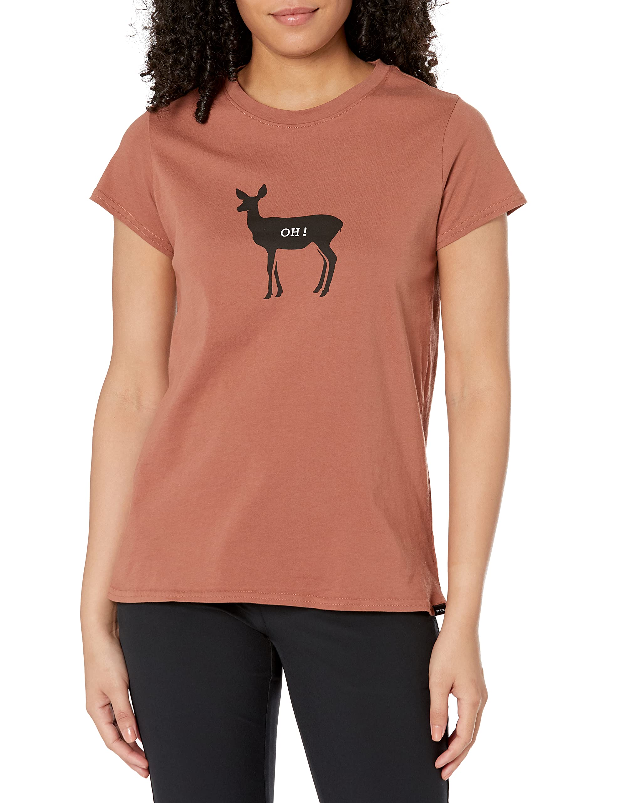 prAna Women's Journeyman Tee, Terra Deer, Small