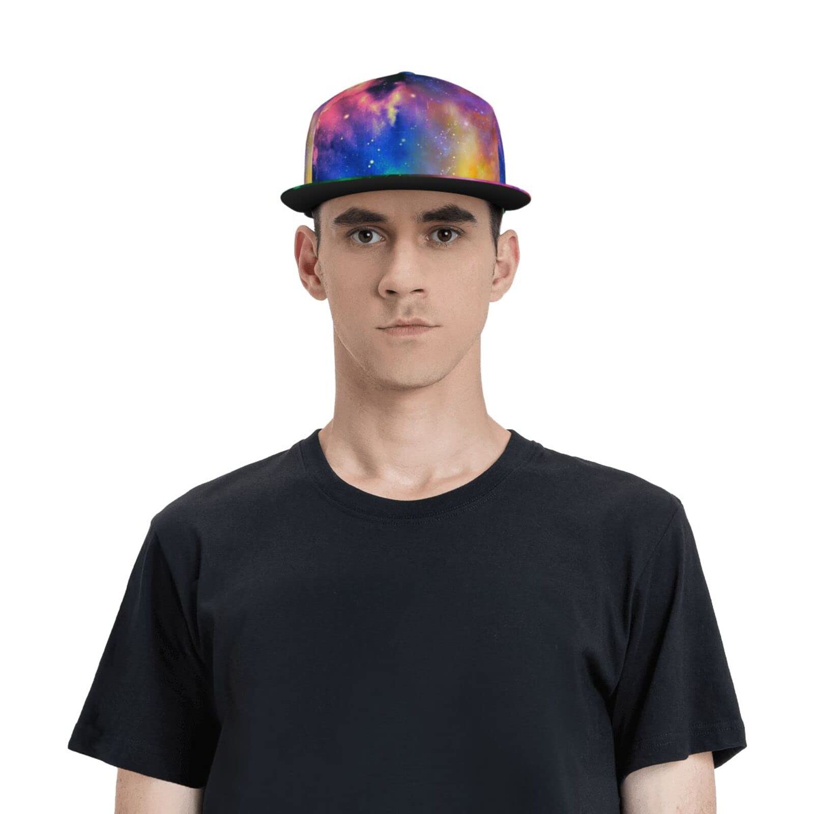 SULIZYAL Colorful Galaxy Snapback Hat Cool Hip Hop Baseball Cap Adjustable Flat Bill Brim Trucker Hats for Men Women