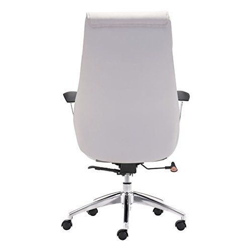 MAKLAINE Modern Faux Leather 49''H x 28.7''W x 29''D White Office Chair