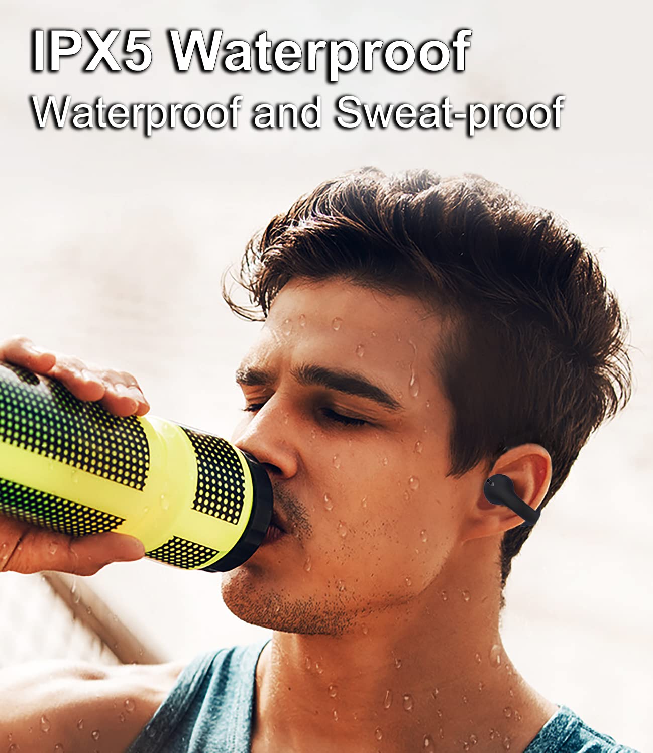 Wireless Ear Clip Bone Conduction Earbuds Open Ear Headphones Wireless Bluetooth for Android iPhone, Sport Wireless Earbuds with Earhooks Up to 36 Hours Playtime Waterproof Outer Ear Earbuds (Black)