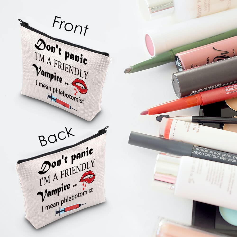 MNIGIU Phlebotomist Cosmetic Makeup Bag Phlebotomy Technician Gift I Mean phlebotomist Zipper Pouch Bag For Technician Hematologist Nurse (phlebotomist bag)