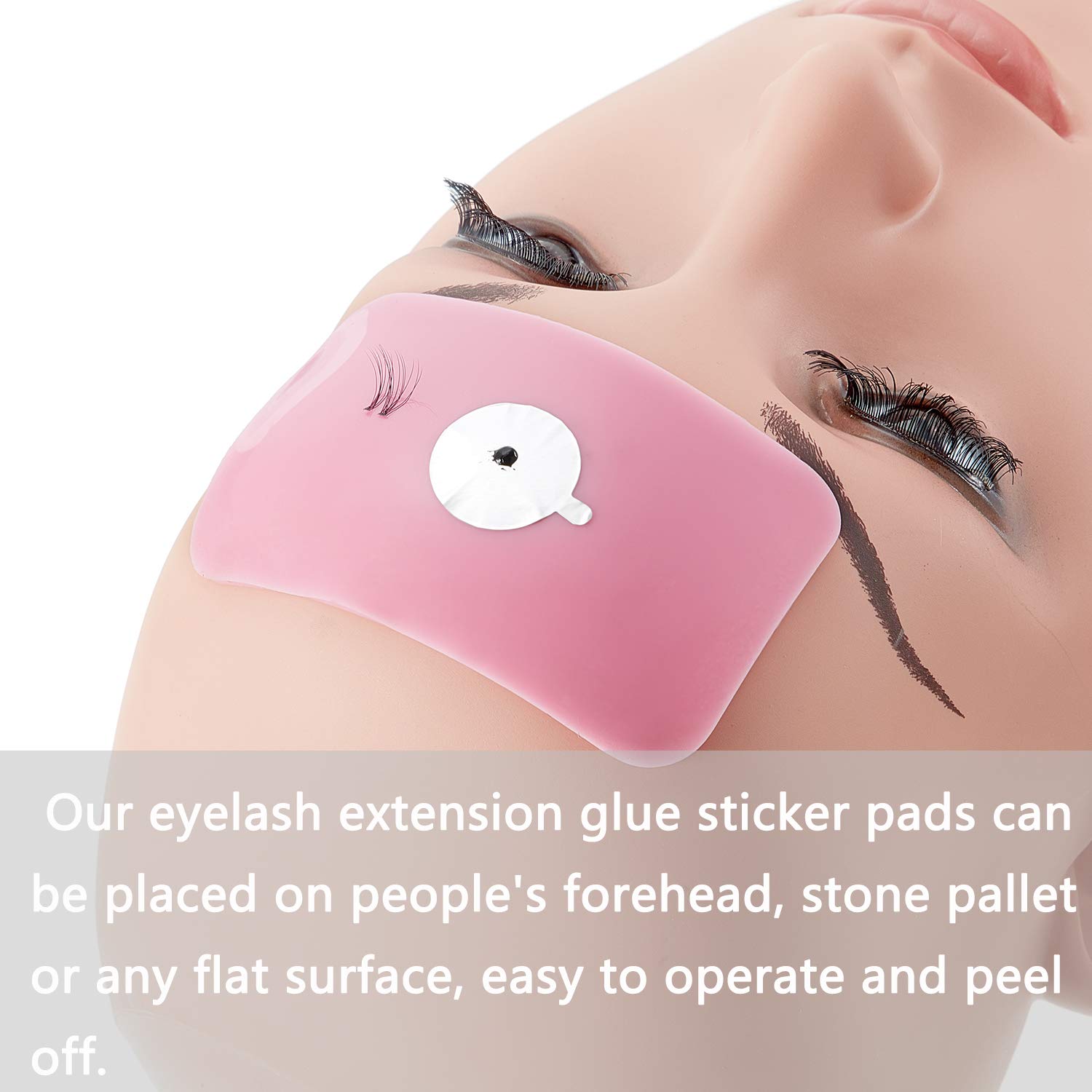 Mudder 900 Pcs 1 Inch Disposable Eyelash Glue Holder and 2 Pcs Reusable Eyelash Pad Stand, Pallet Eyelash Extension Glue Sticker Pads Set for Makeup Tool Supply