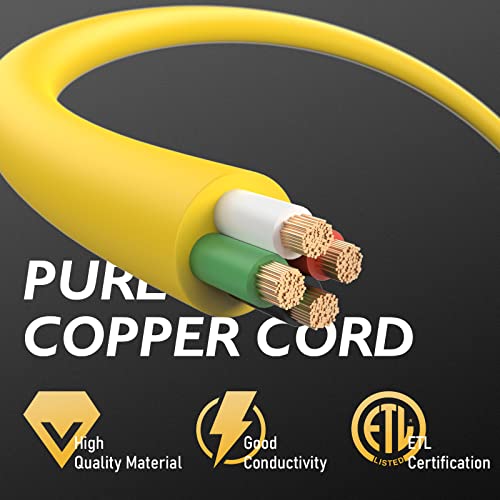 TOOLIOM Generator Extension Power Cord 25 Feet NEMA L14-30P to Four 5-20R/5-15R 30A 125/250 Volt 7500 Watts 4 Prong 10 Gauge Fan-Style Generator Cable with Protector Breaker