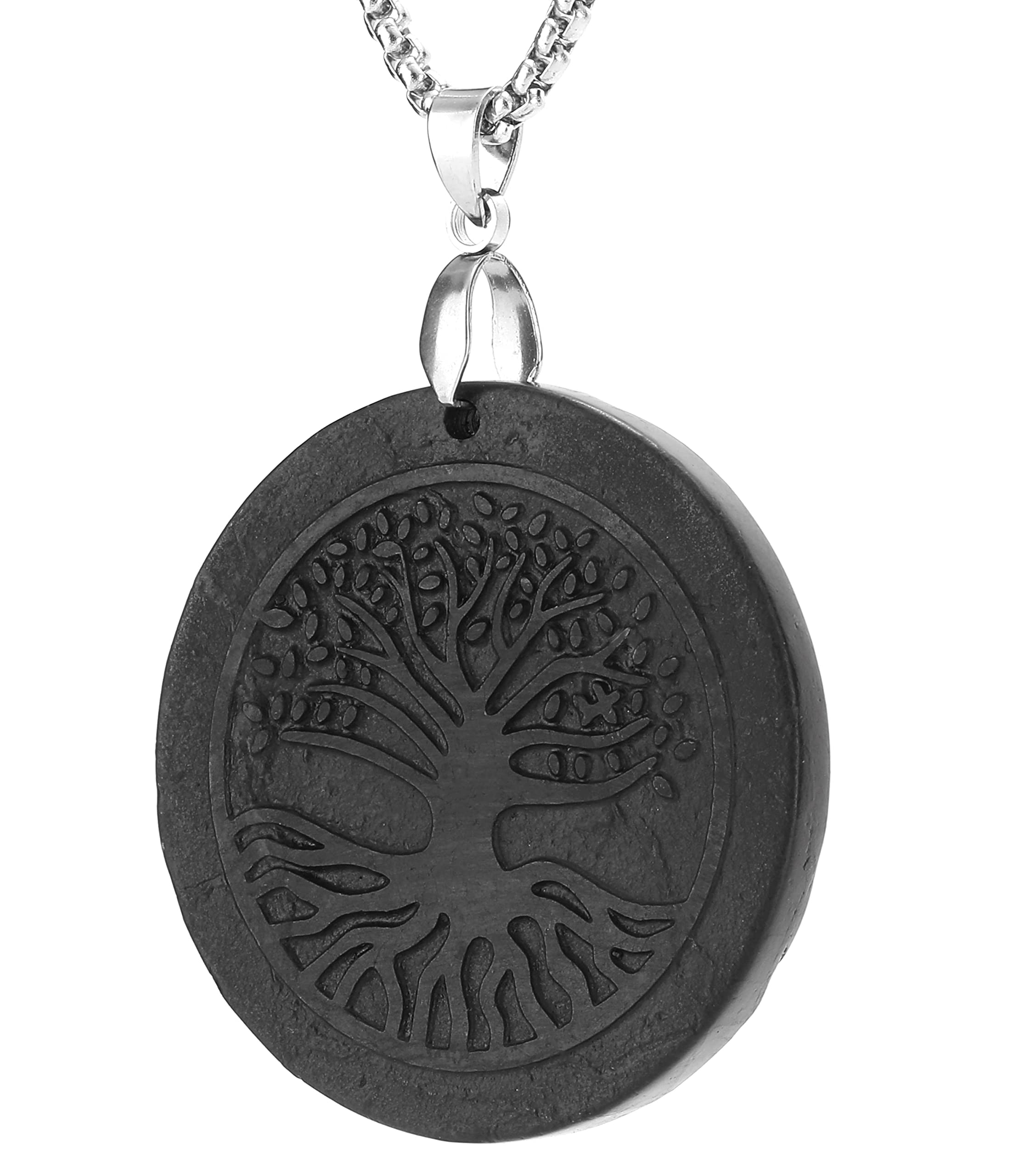 SZFMSWE Shungite Necklace Tree of Life Shungite Stone Pendant