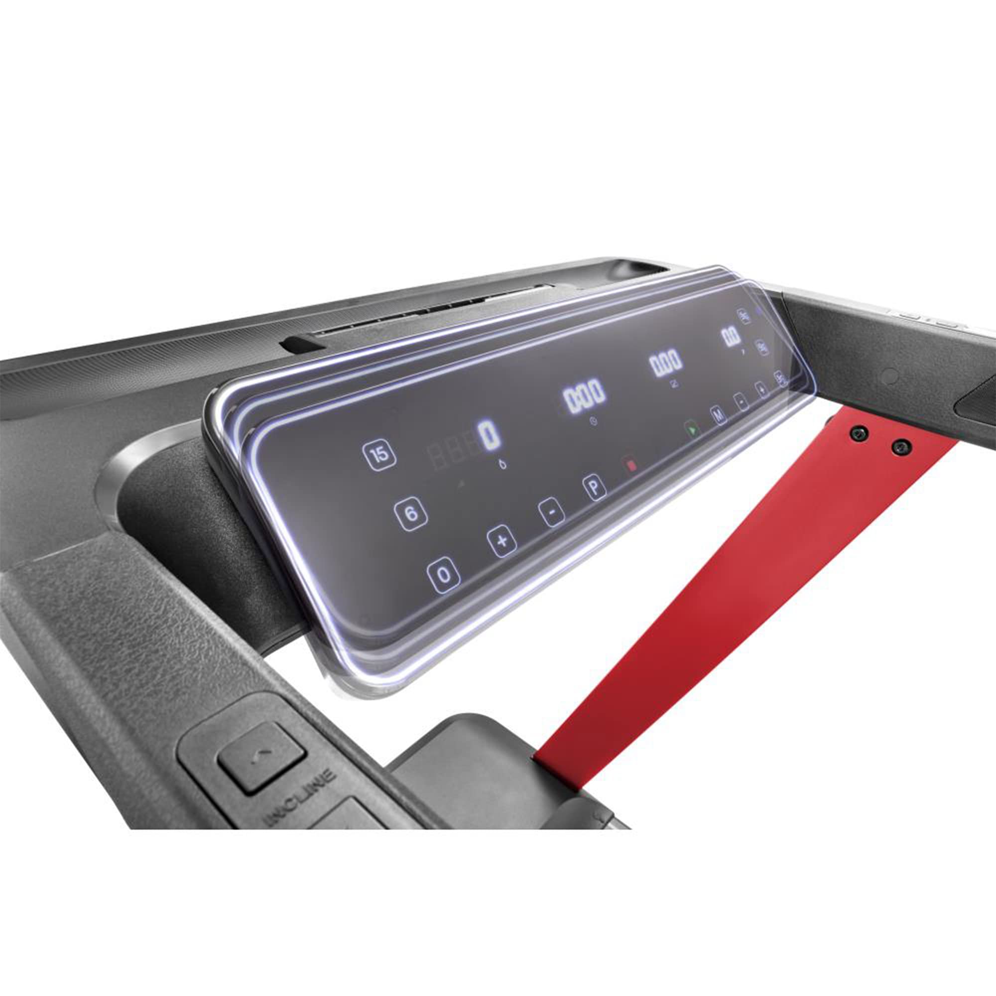 Reebok Adjustable Floatride Home Running Treadmill with Eco Kinetic Motor, Floatride+ Cushioning Technology, Fitness Programs, and Touch LED, Red