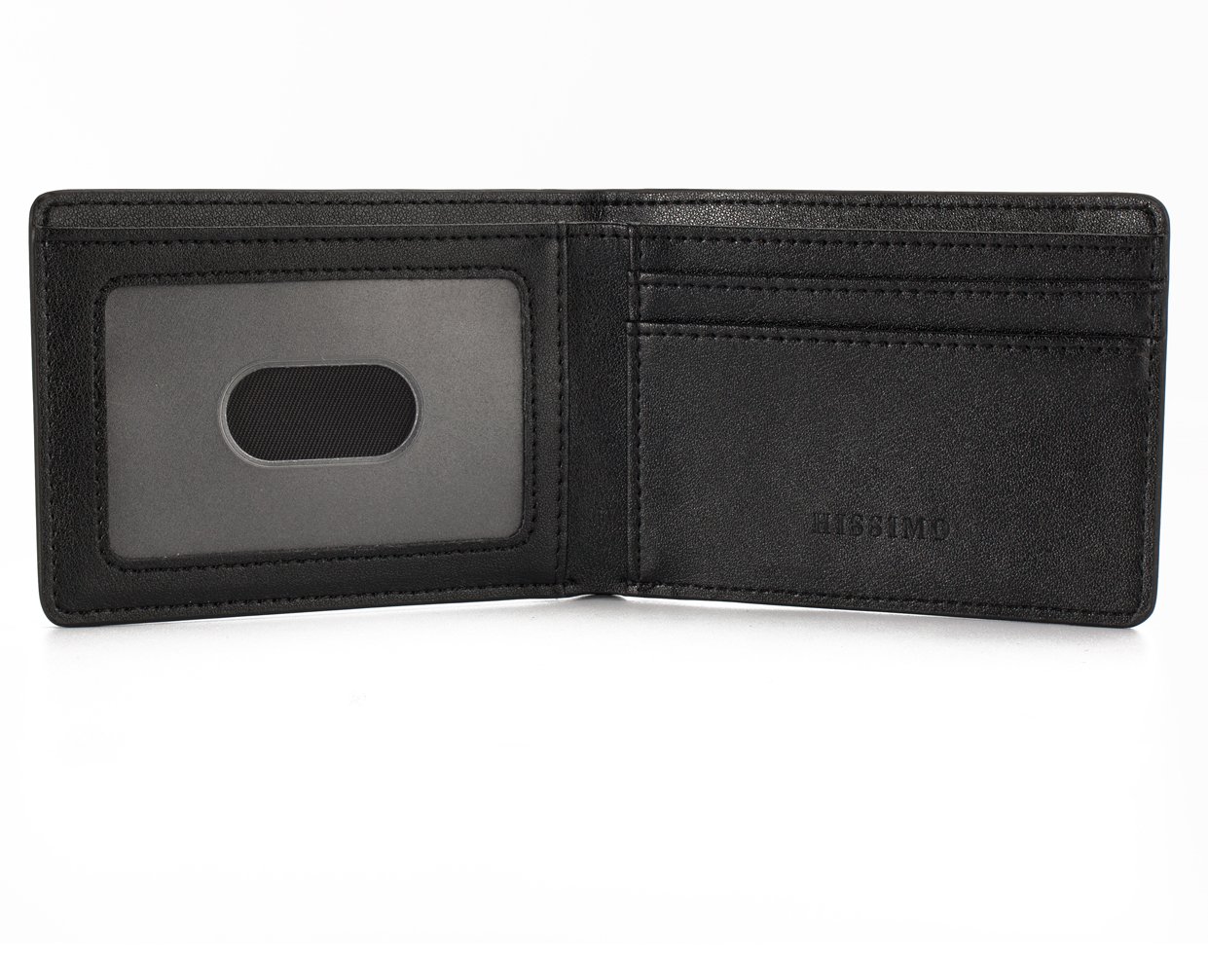 Mens Slim Front Pocket Wallet ID Window Card Case with RFID Blocking - Black