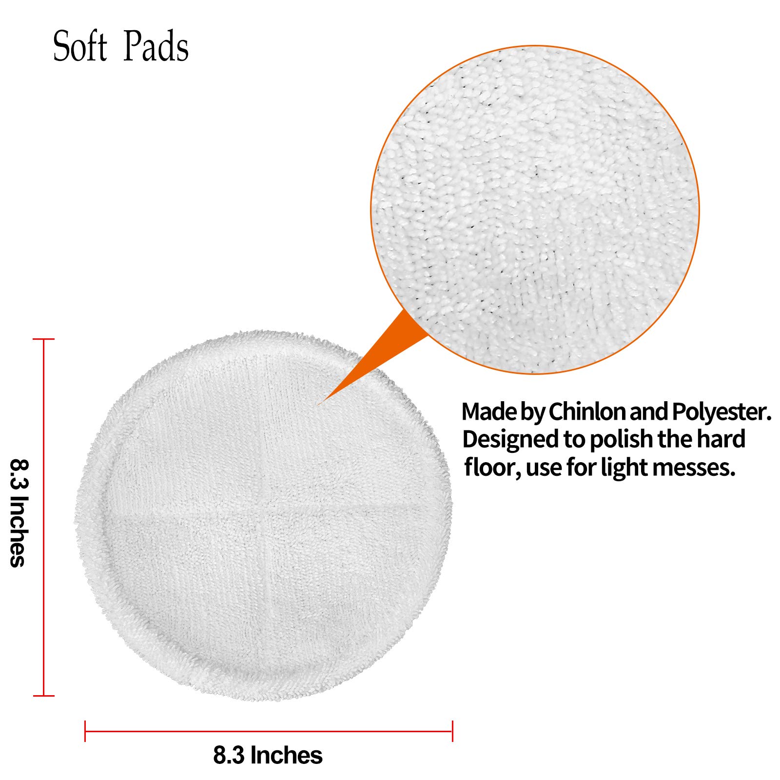 MATFORCA 12 Pack 23159 Mop Pads Compatible with BissellSpinwave 20399 23157 23159 2039A 20393 2039T 2039W 20391 20395 2307 2315A Models Powered Hard Floor Mop, Compare to Part # 1611297 & 1611298