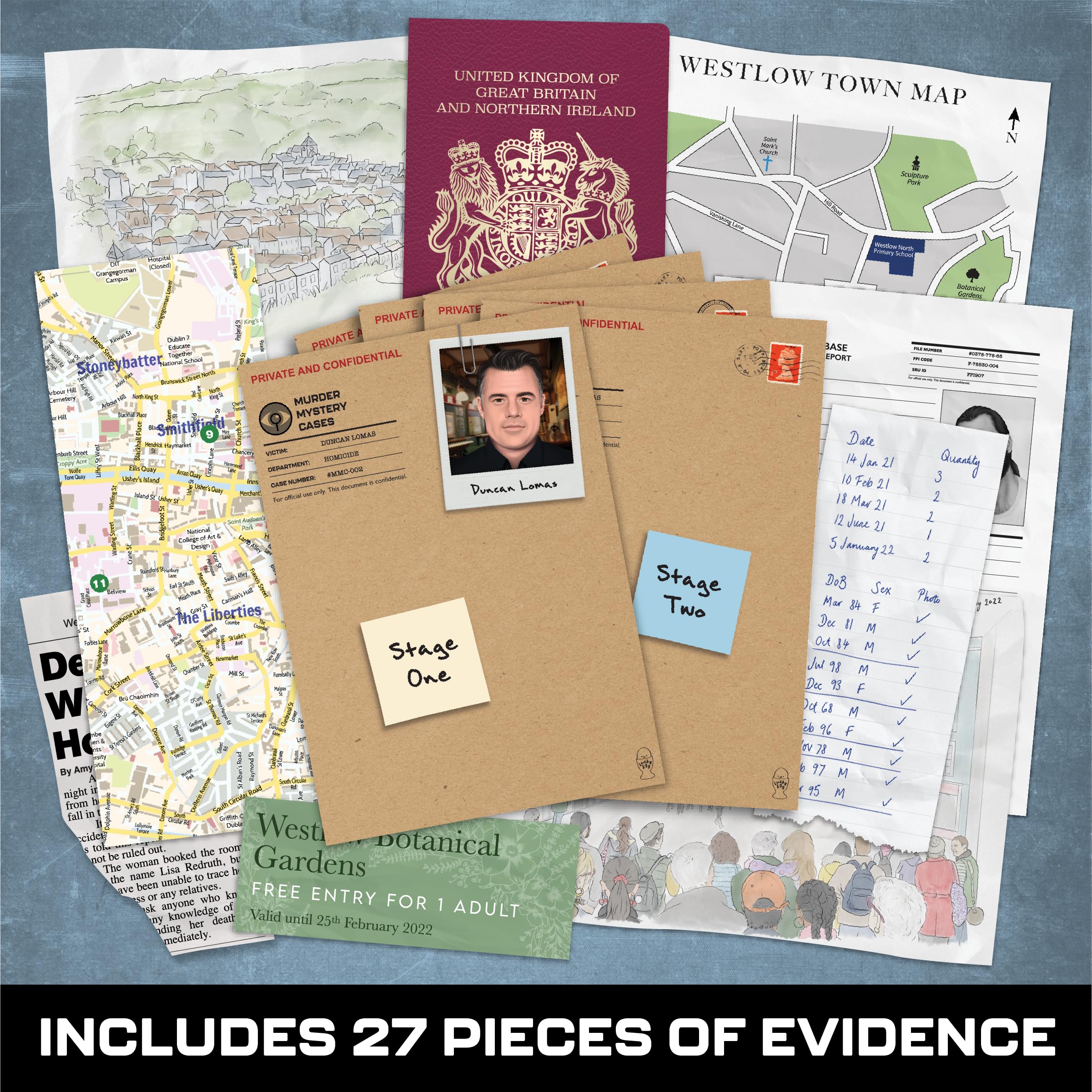 Unsolved Murder Mystery Game - FPI Mystery: Death of an Artist - Unsolved Case Files, Cold Case Detective Game for Adults & Teens - Solo, 2 Player, or Group Board Game, Hunt Killer, Dinner Party