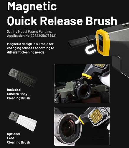 Nitecore Blowerbaby BB21 Electronic Cleaning Air Blower 2023 Version, 2.7kPa Dust Removal Wind Pressure, 80km/h Max Wind Speed, with Quick Release Brush, for Cameras Lens Cleaning and More