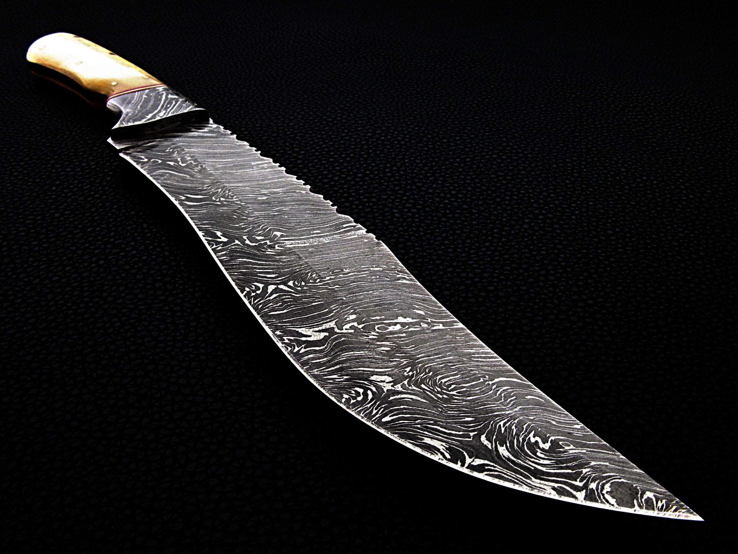 PAL 2000 KNIVES BOW-9293 Handmade Damascus Steel 15 Inches Hunting Knife With Sheath