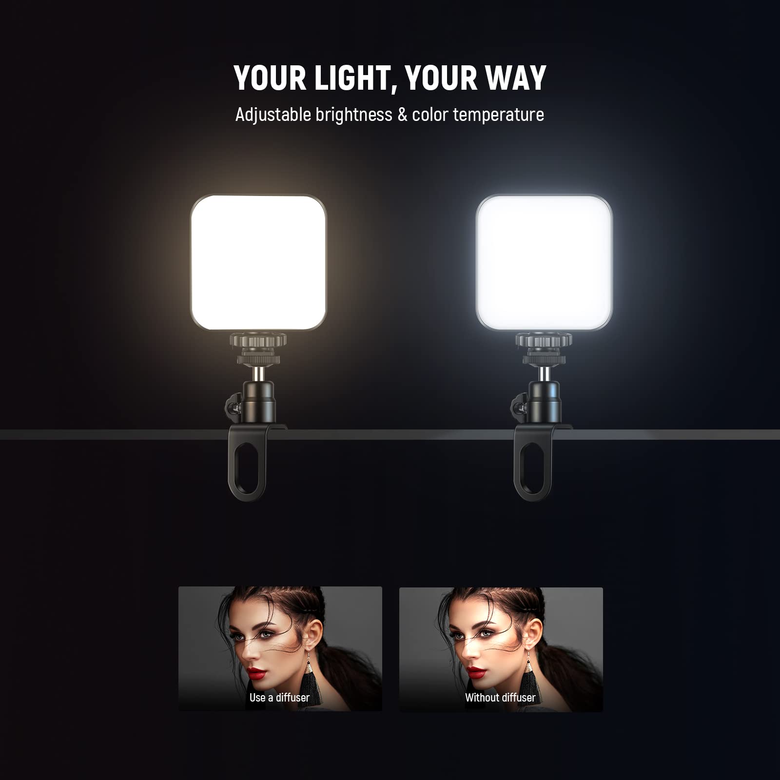 Neewer Ultra Bright Mini LED Video Light - 49 Dimmable High Power LED Panel Video Light Compatible with DJI Ronin-S OSMO Mobile 2 Zhiyun WEEBILL Smooth 4 Gimbal Canon Nikon Sony DSLR Cameras etc
