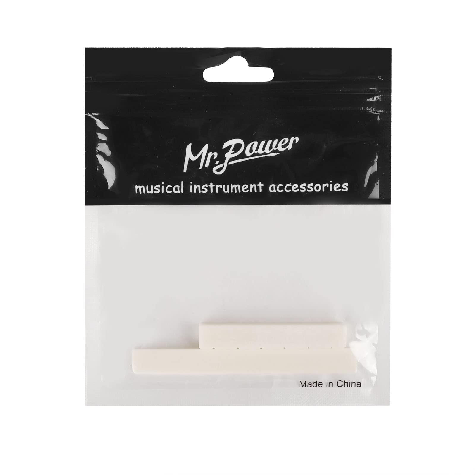 Mr.Power 6 String Guitar Bone Bridge Saddle and Nut Made of Real Bone (For classic)