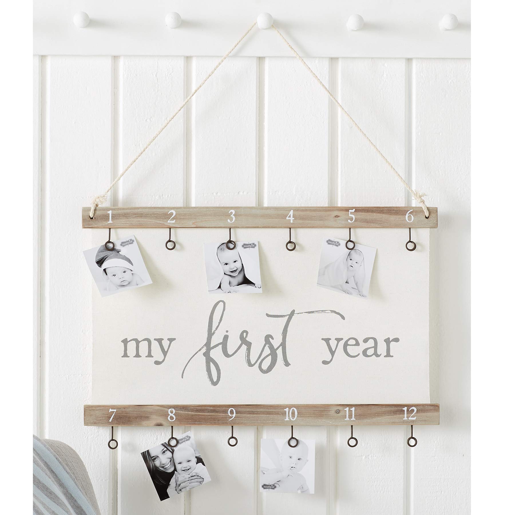 Mud Pie First Year Canvas Clip Frame, White
