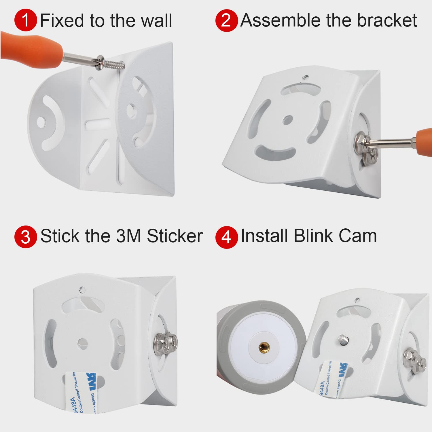 Uogw Adjustable Wall Mount Compatible with Blink Mini Pan Tilt Camera, Adjustable Angle Mounting Bracket for Blink Cam Get The Best View,Aluminum Alloy Material