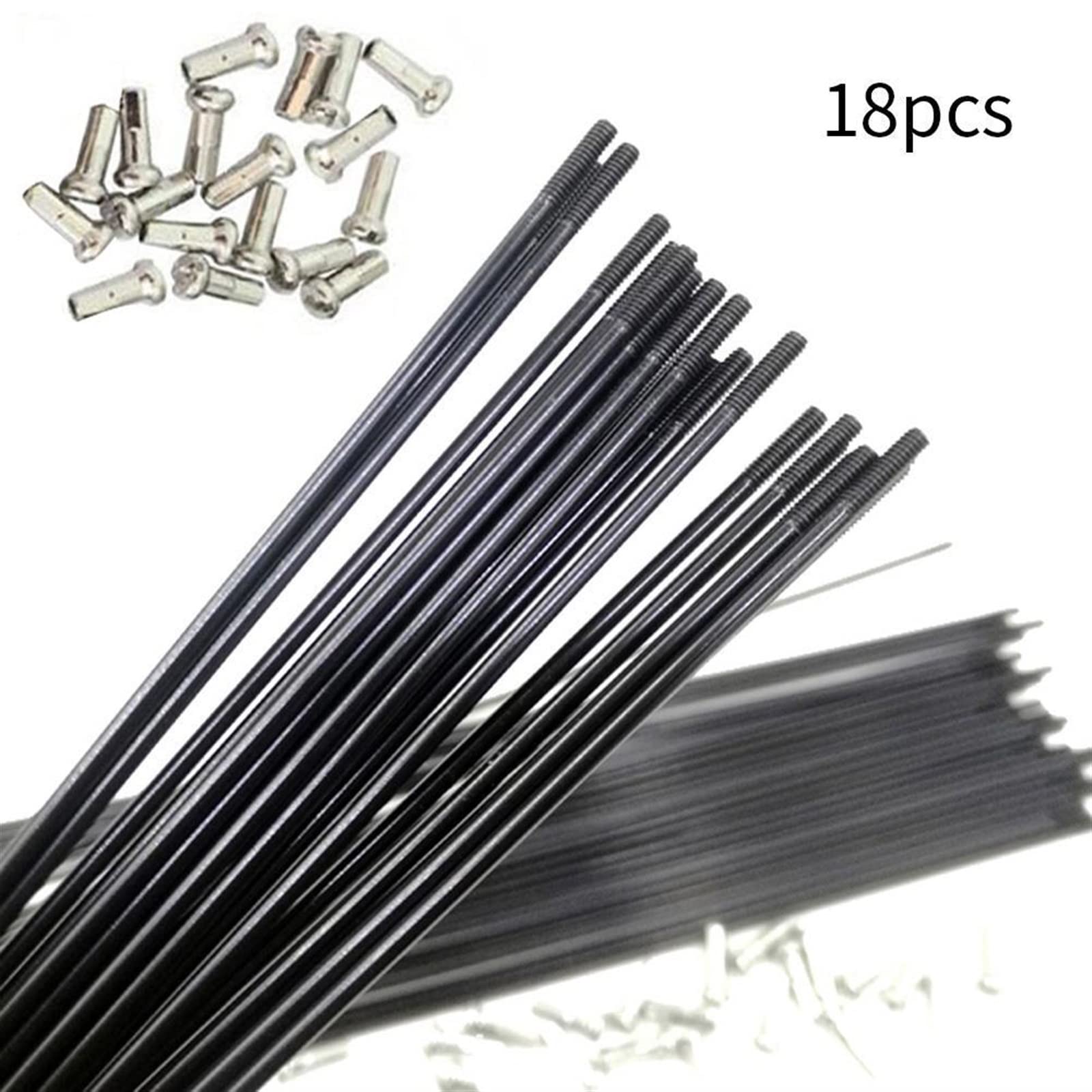 TVLAR 18Pcs 14G 251mm-269mm Mountain Bicycle Steel Spokes Bike Wheel Radius Knitting Needle Accessories with Caps Suitable 36-Hole Hub (Color : 253mm)