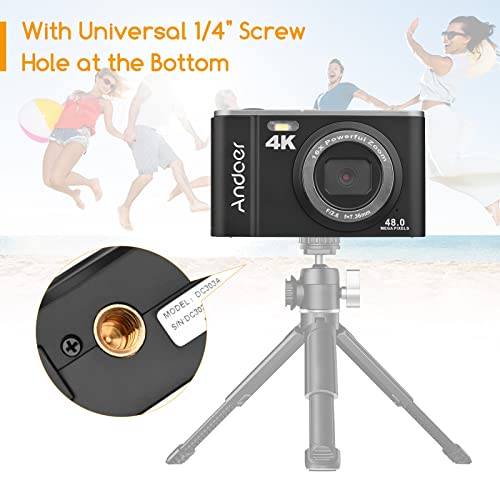 mewmewcat Mini Digital cameraPortable Digital Camera 48MP 4K 2.8-inch IPS Screen 16X Zoom Self-Timer 128GB Extended Memory Face Detection-Shaking with 2pcs Batteries 3