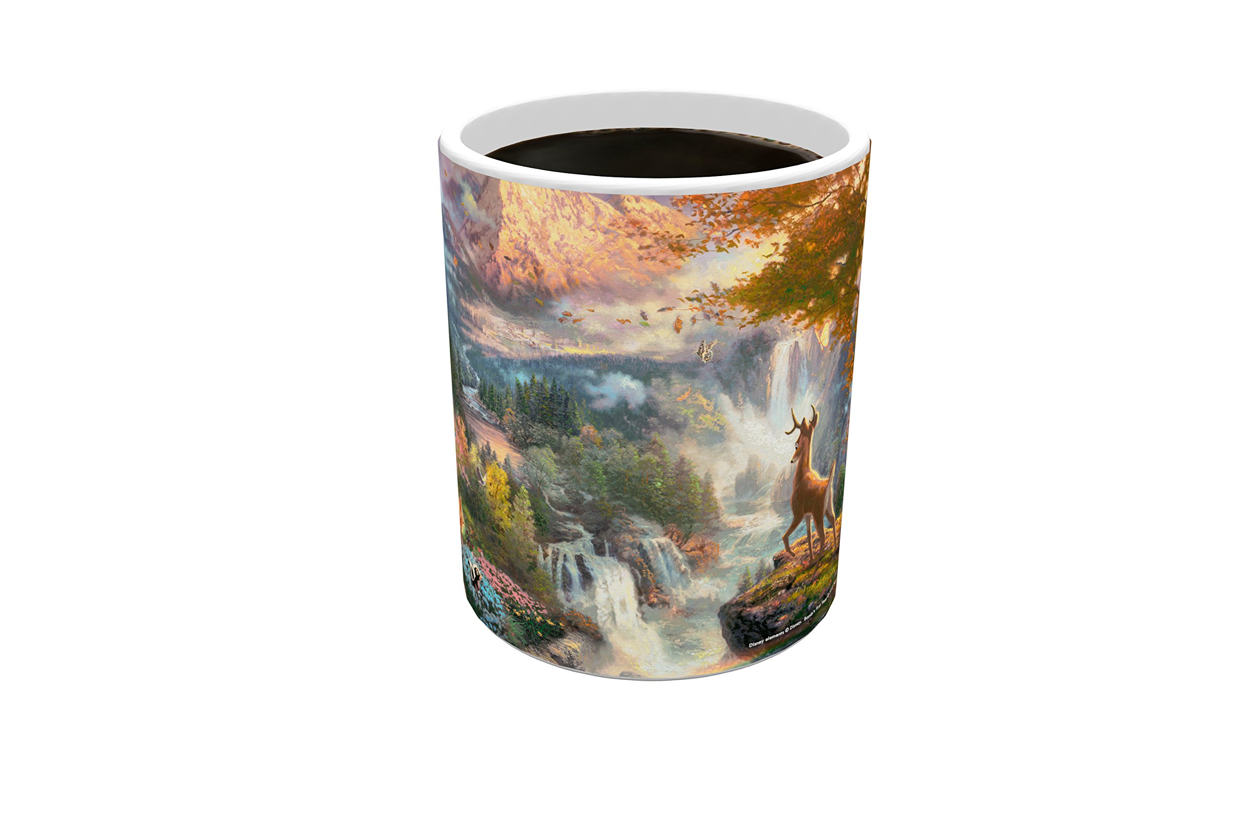 Morphing Mugs Disney - Bambi - Thomas Kinkade - One 11 oz Color Changing Heat Sensitive Ceramic Mug – Image Revealed When HOT Liquid Is Added!