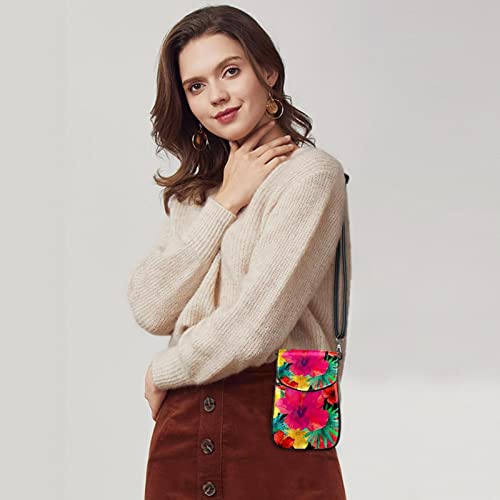 Small Crossbody Bag Color Flowers Cell Phone Purse Wallet