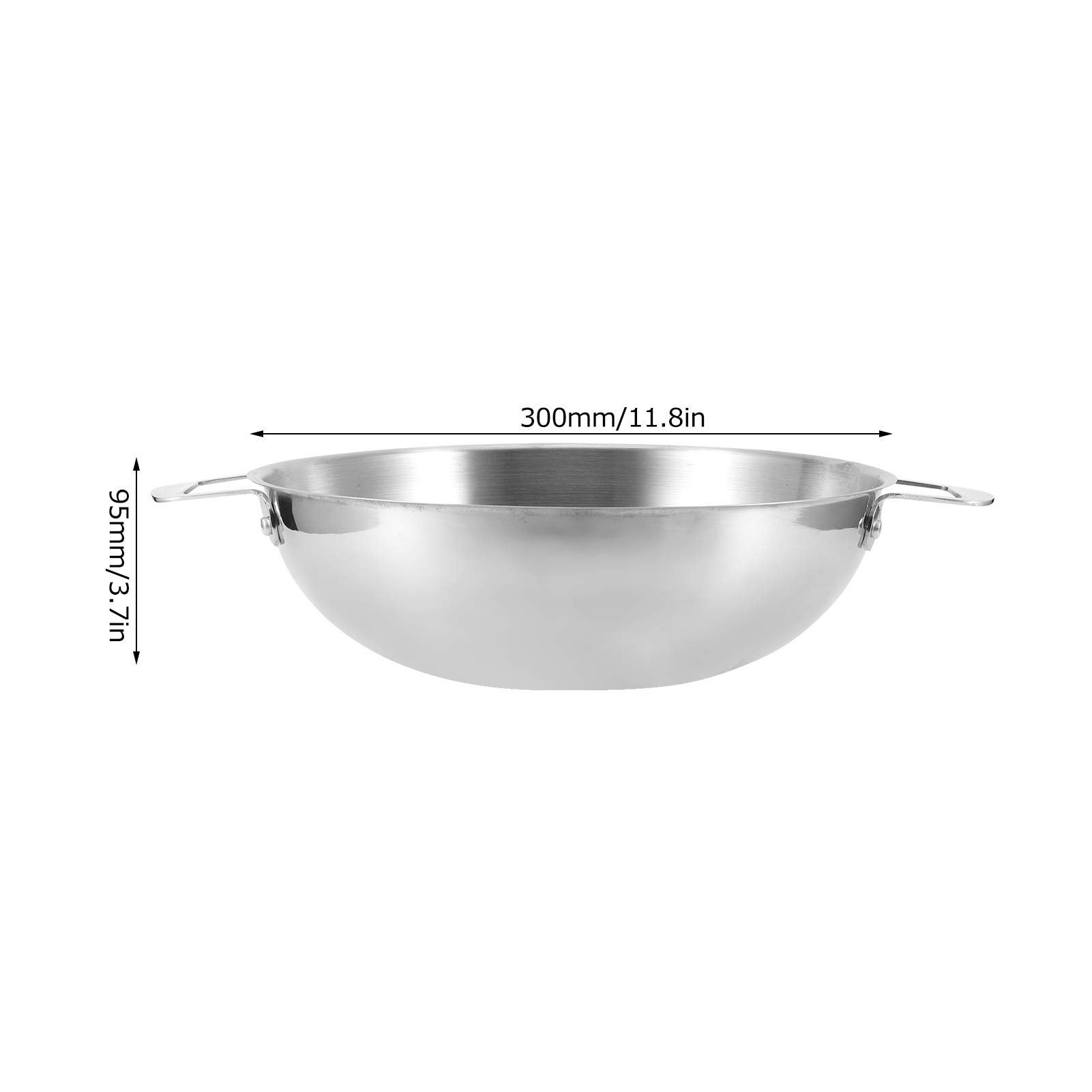 Steamer Pot for Cooking, Stainless Steel Pot Non‑Stick Pot Kitchen Cookware for Cooking Hotpot Soup(11.8 x 3.7inch)